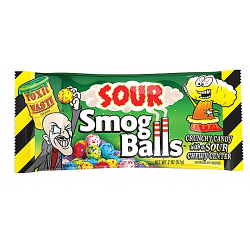 Toxic Waste Sour Smog Balls (48 g) – Crunchy & Chewy Sour Candy ...